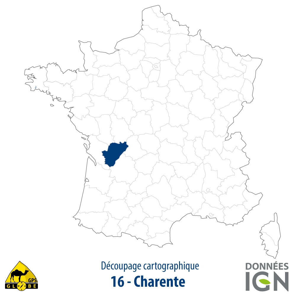 Carte IGN au 1 : 25 000 pour GPS - Charente