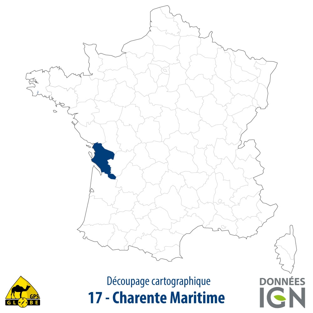 Carte IGN au 1 : 25 000 pour GPS - Charente Maritime
