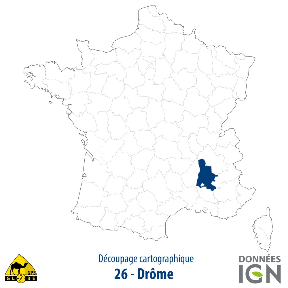 Carte IGN au 1 : 25 000 pour GPS - Drome