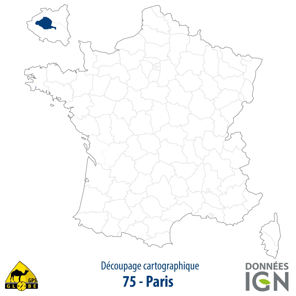 Carte satellite IGN au 1 : 25 000 pour GPS - Paris