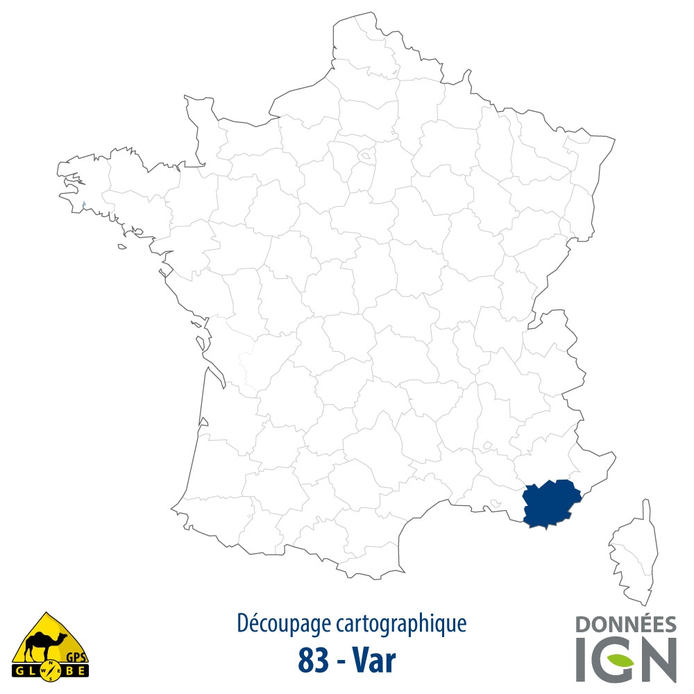 Carte satellite IGN au 1 : 25 000 pour GPS - Var