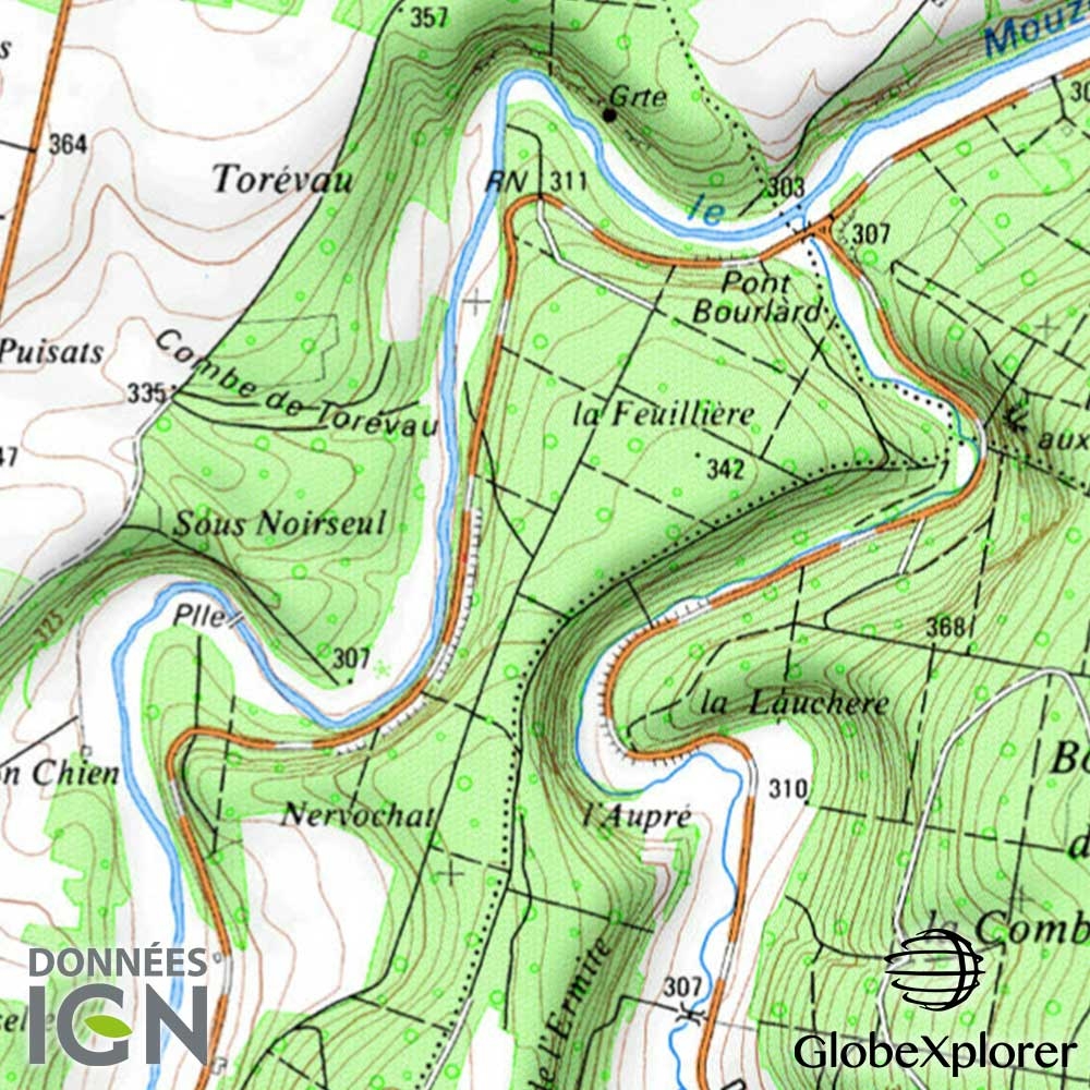 Carte IGN au 1 : 25 000 France GlobeXplorer