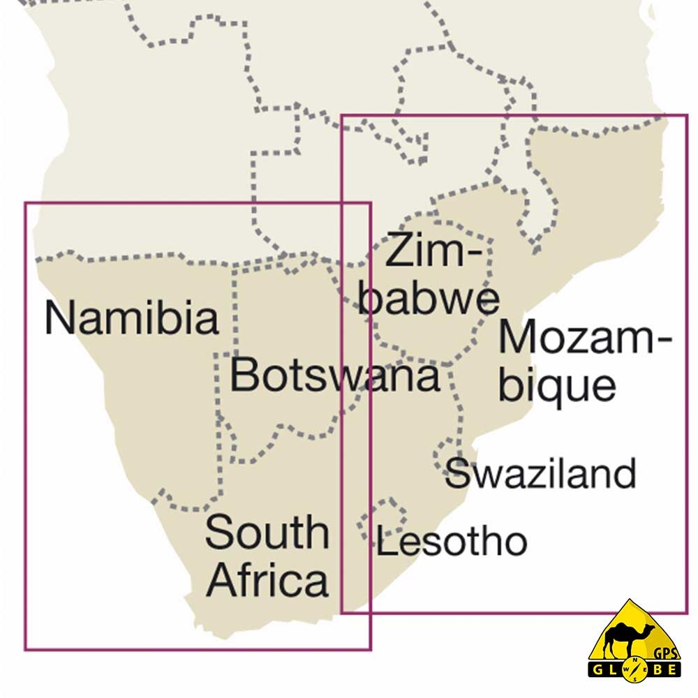 GPS Globe - Carte touristique de l'Afrique Australe au 1 : 2 500 000