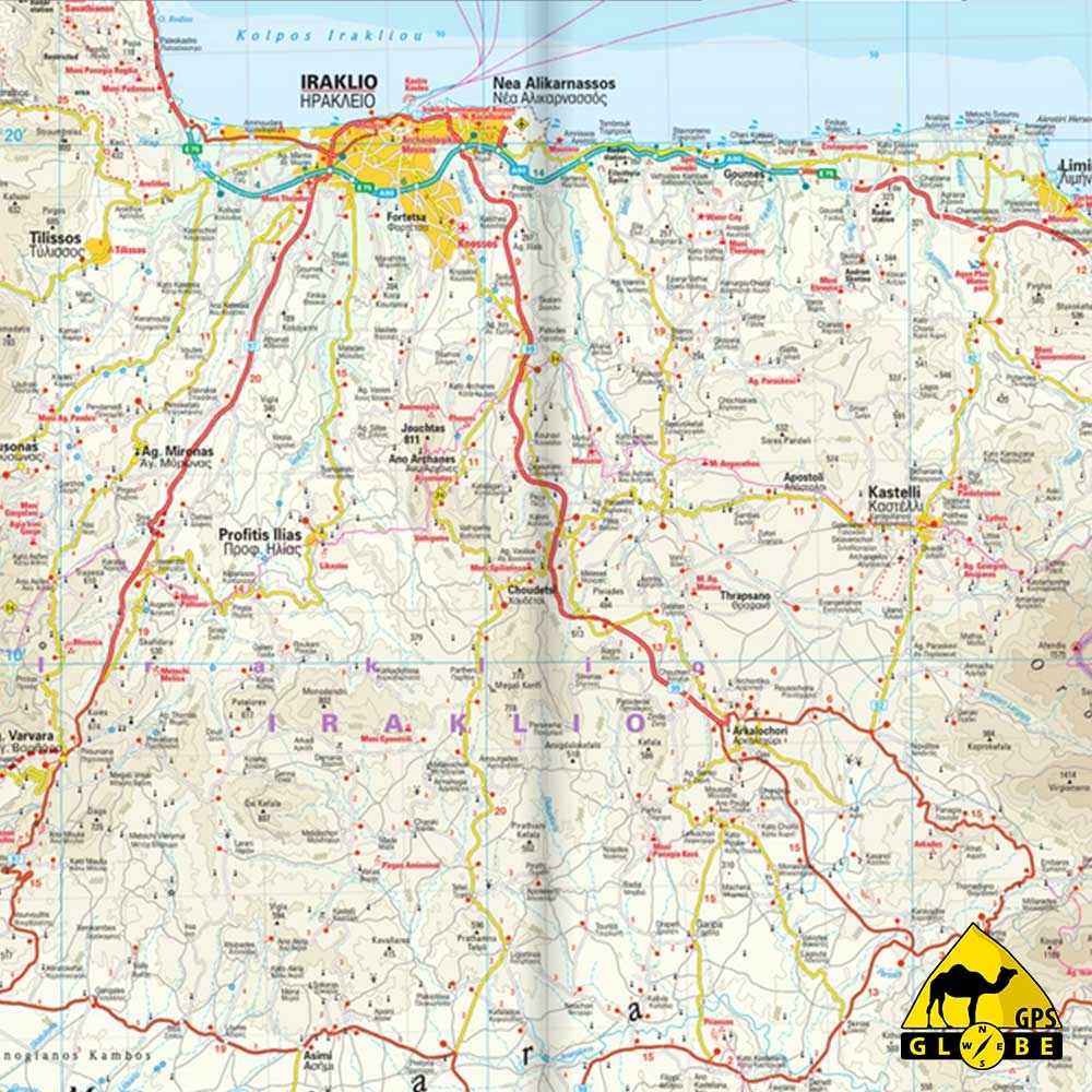GPS Globe - Carte touristique de l'île Crête au 1 : 140 000
