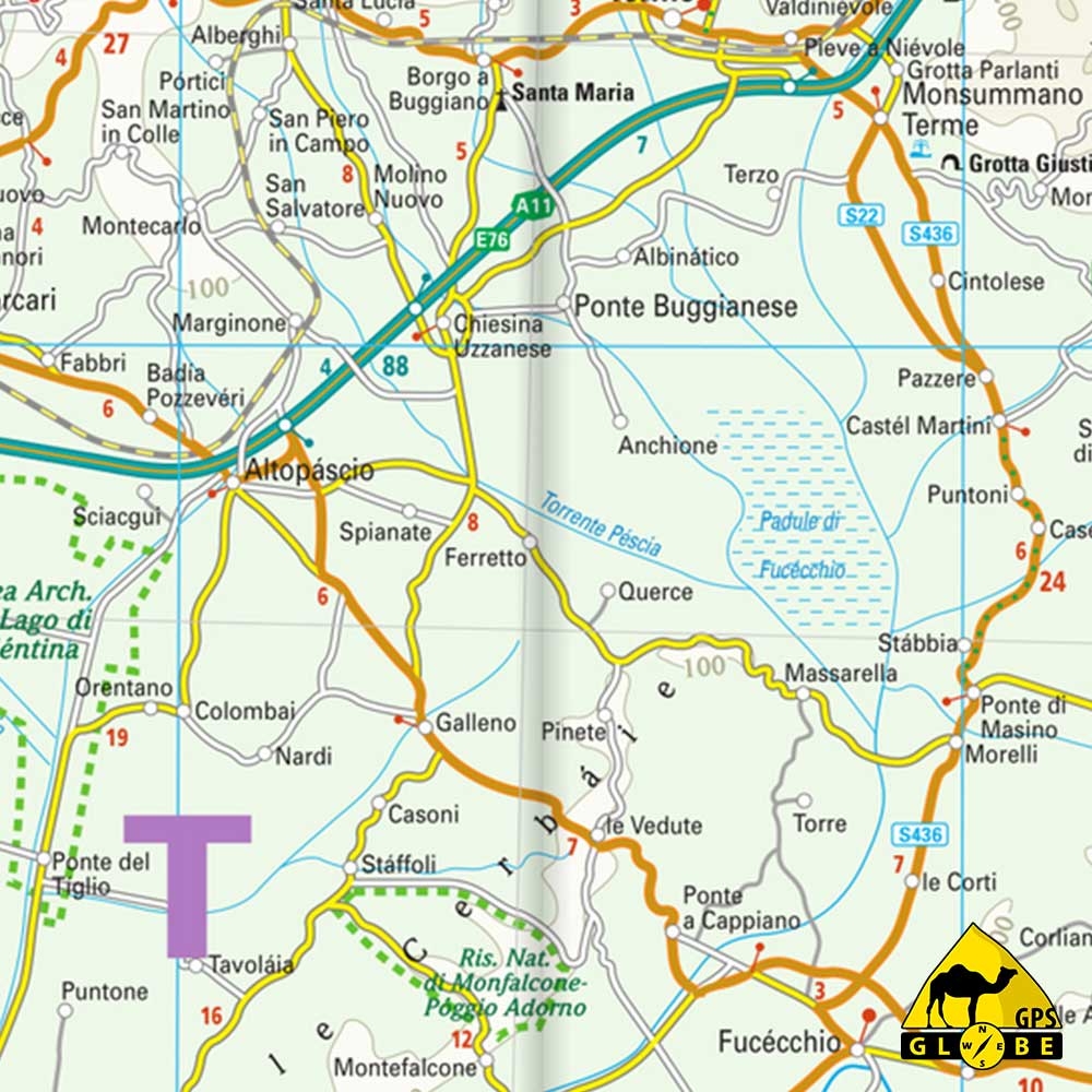 GPS Globe - Carte touristique de la Toscane (Italie)